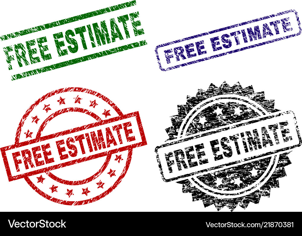 Grunge textured free estimate stamp seals Vector Image
