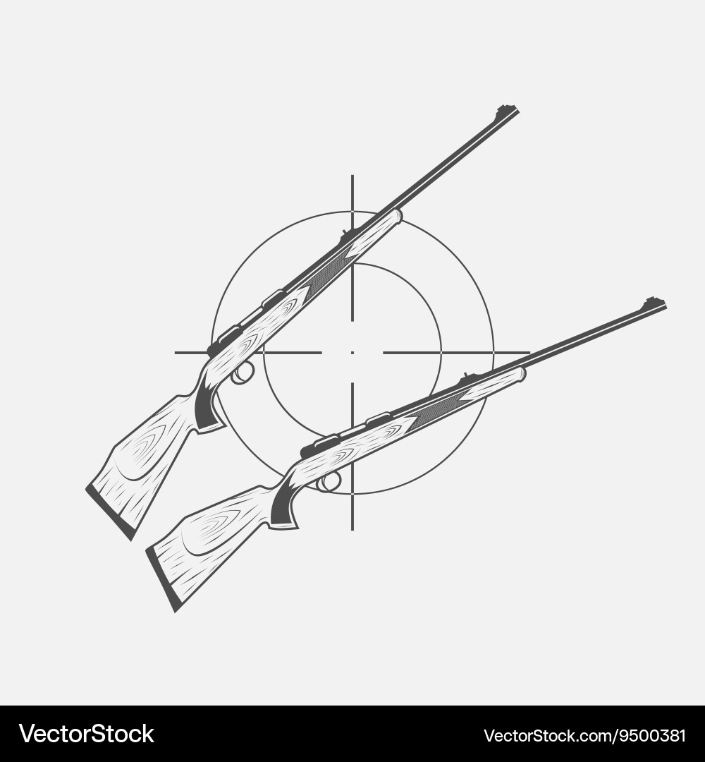 Guns and target rifle Royalty Free Vector Image