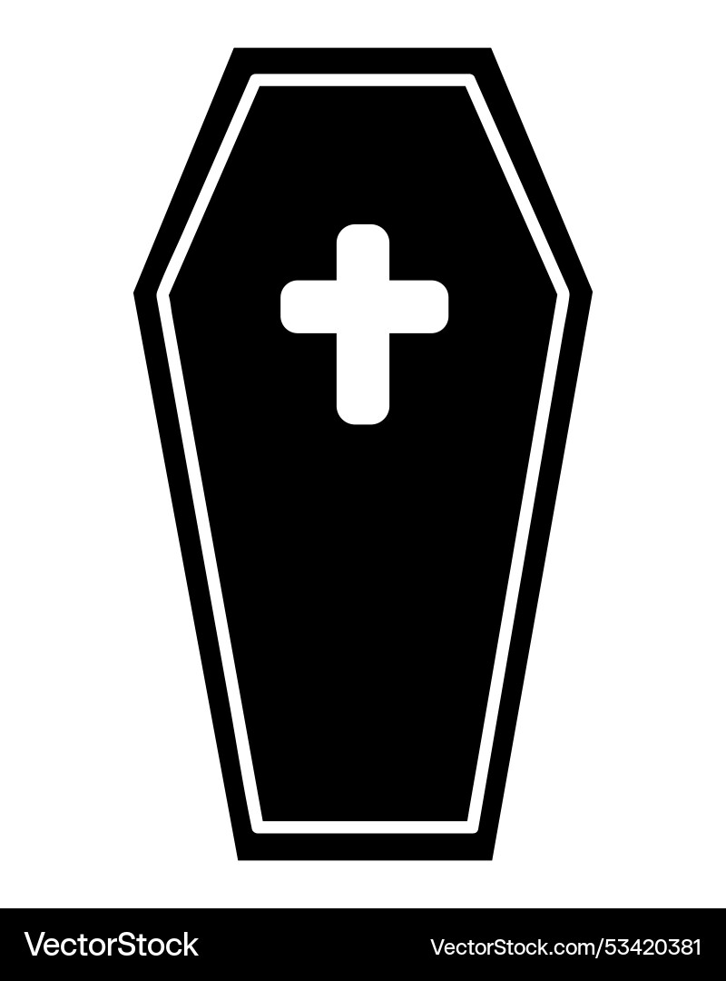 Halloween coffin black silhouette isolated Vector Image