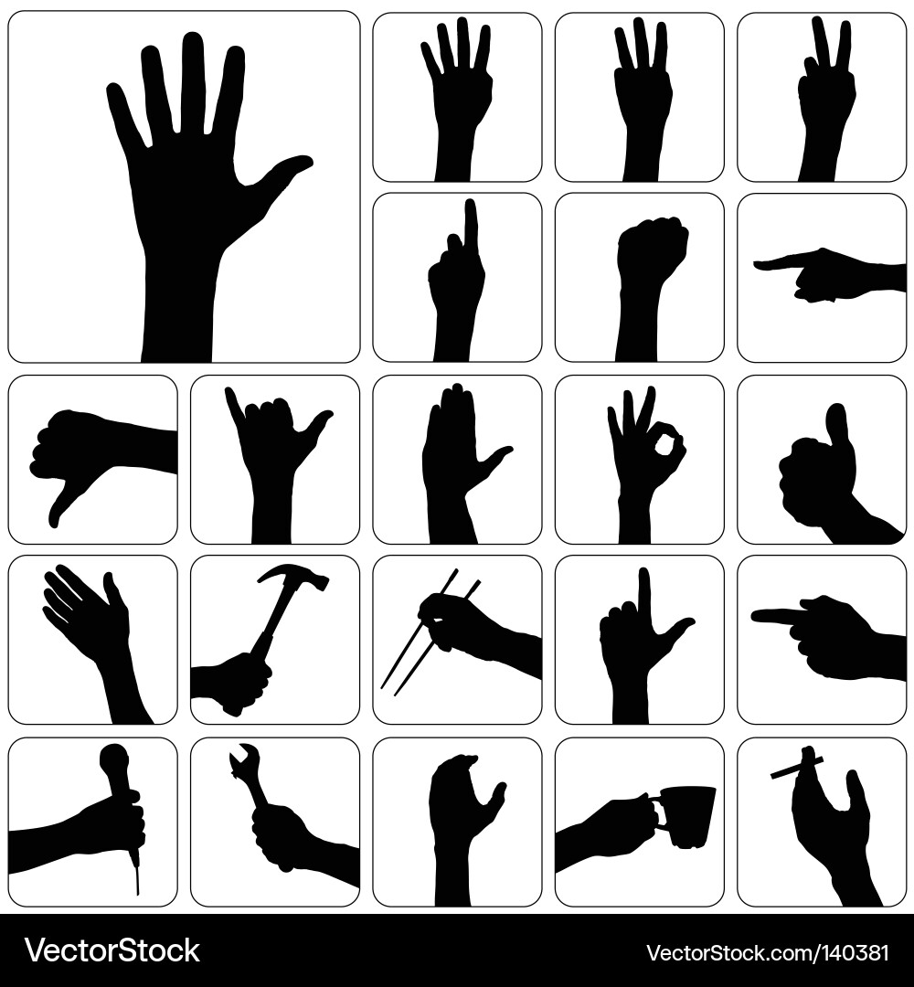 Hand silhouette Royalty Free Vector Image - VectorStock