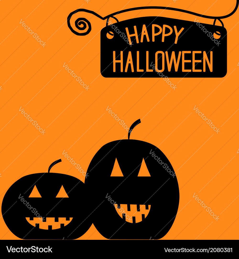 Happy halloween pumpkin card Royalty Free Vector Image