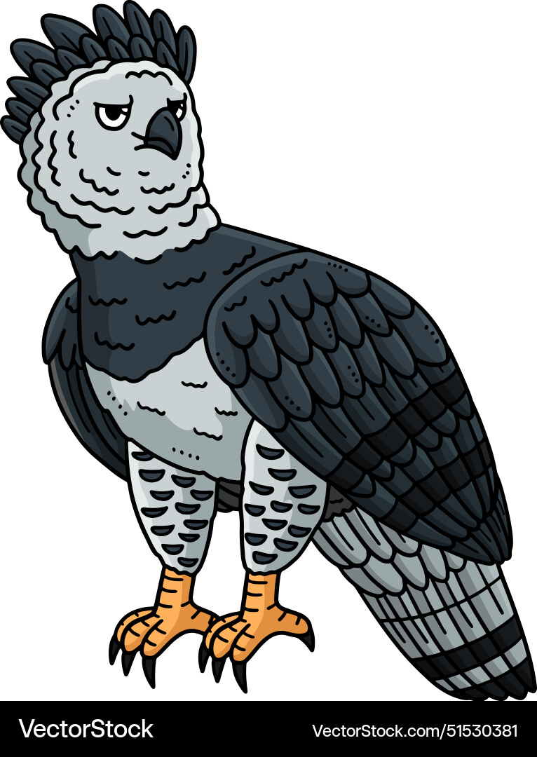 Harpy eagle bird cartoon colored clipart Vector Image