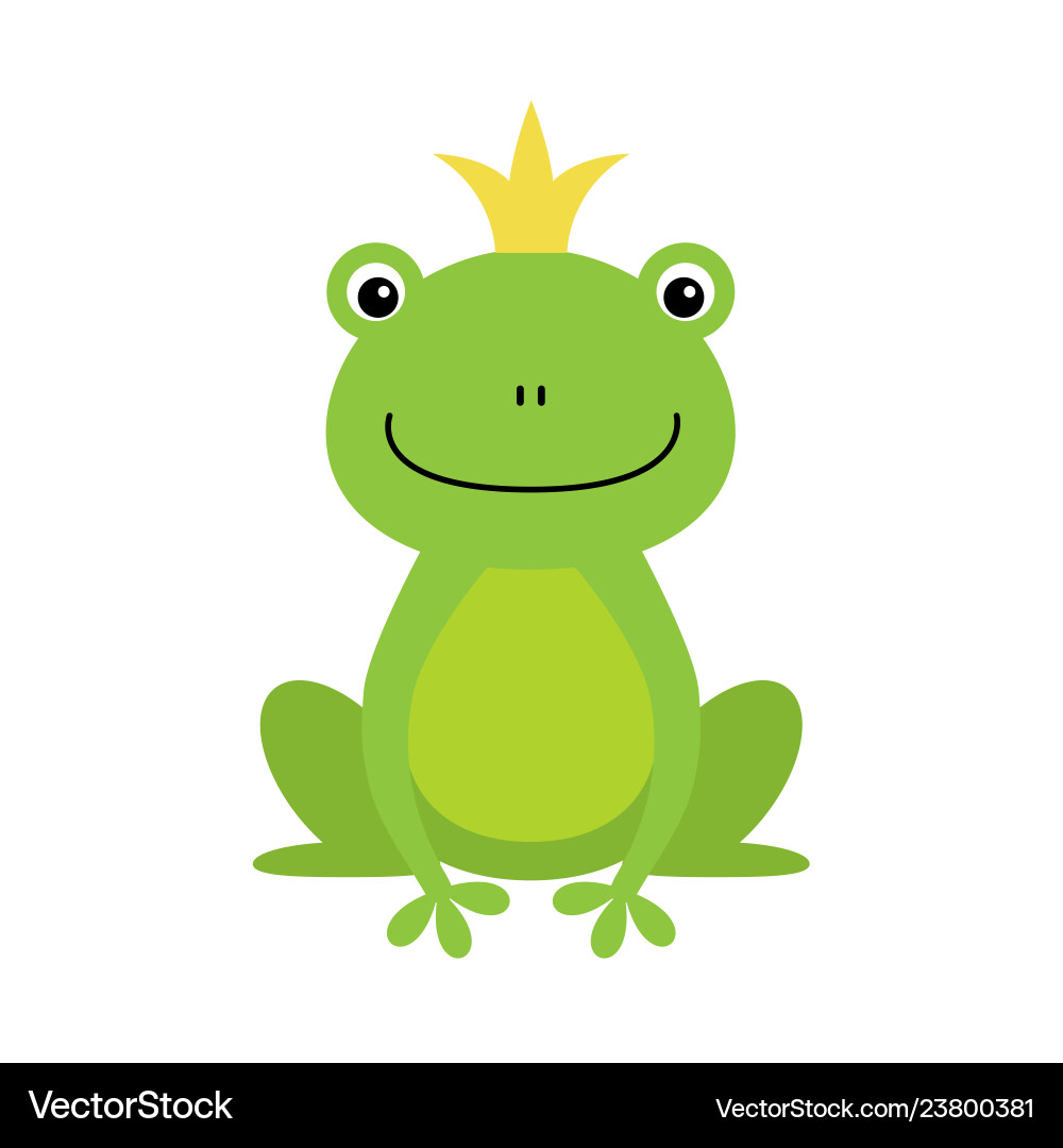 Isolated frog prince on white Royalty Free Vector Image