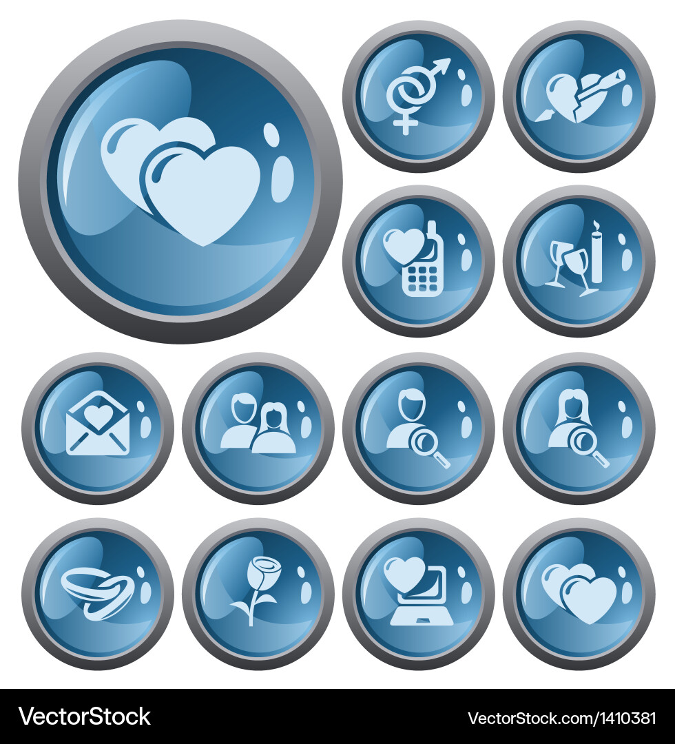 Love and dating buttons Royalty Free Vector Image