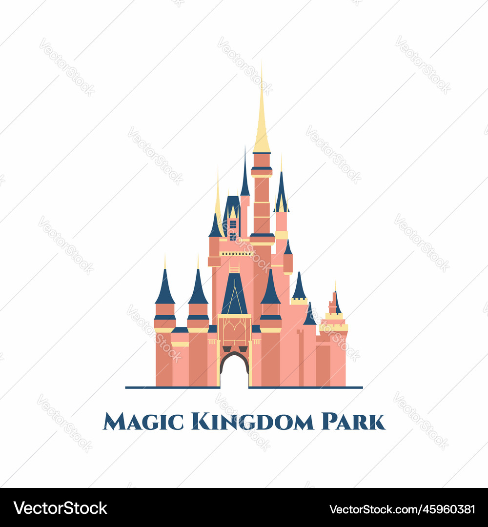 Magic kingdom park it is a theme at the walt Vector Image