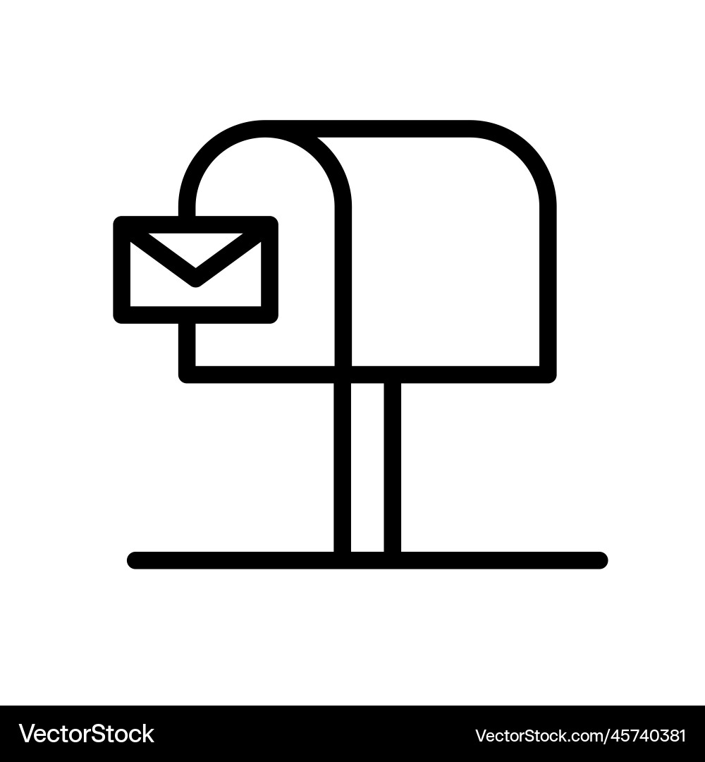 Mailbox and received mail icons Royalty Free Vector Image
