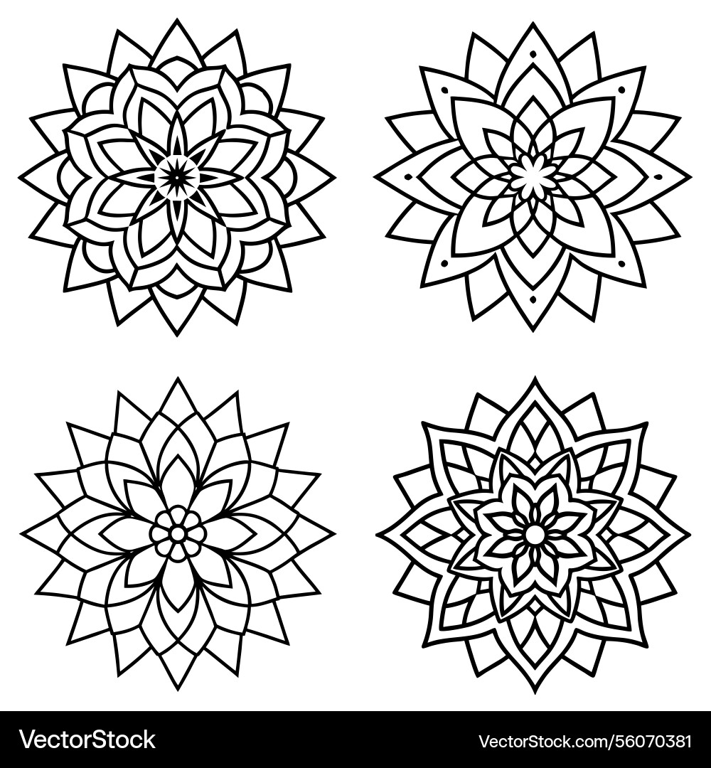 Mandala sets of bundle Royalty Free Vector Image