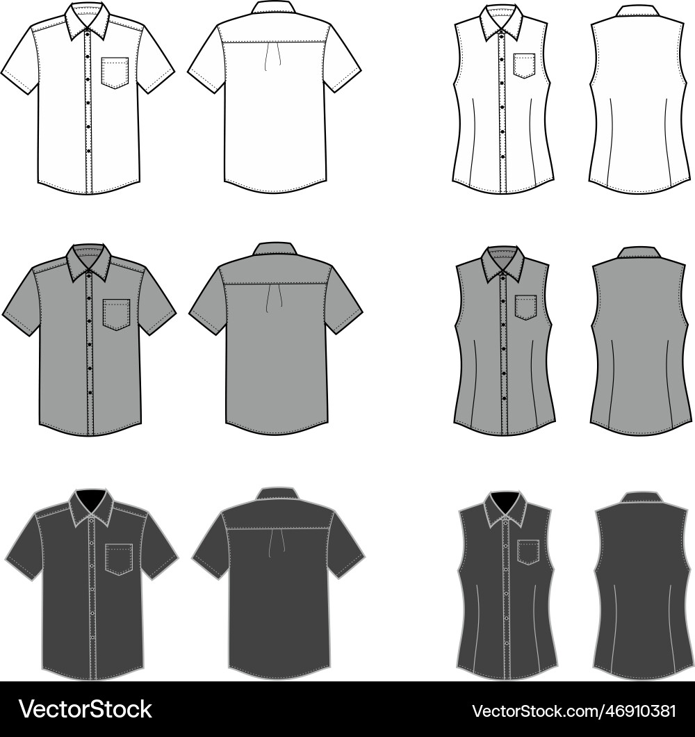 Mens and womens classic shirt front back Vector Image