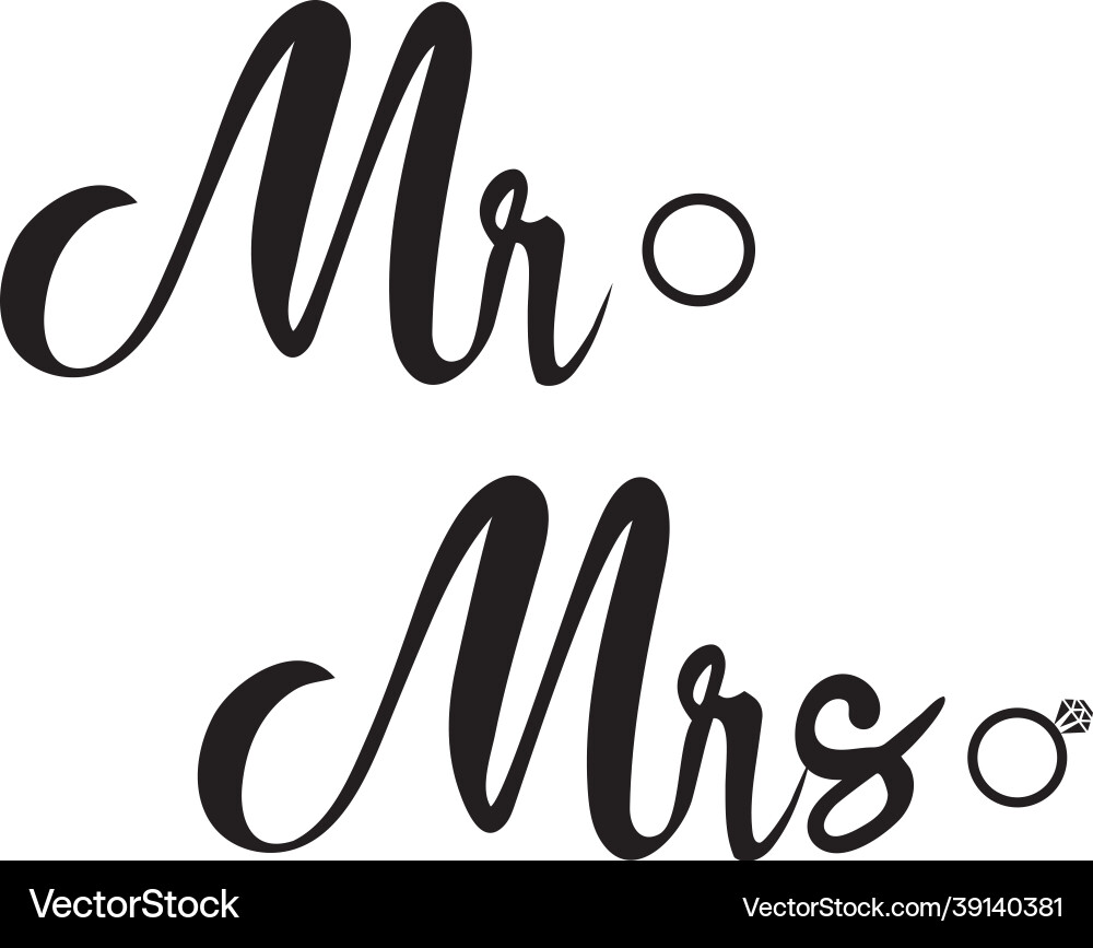 Mr and mrs Royalty Free Vector Image - VectorStock