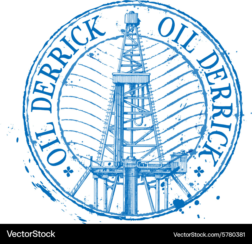 Öl derrick Logo Design Vorlage Erdöl Lizenzfreier Vektor