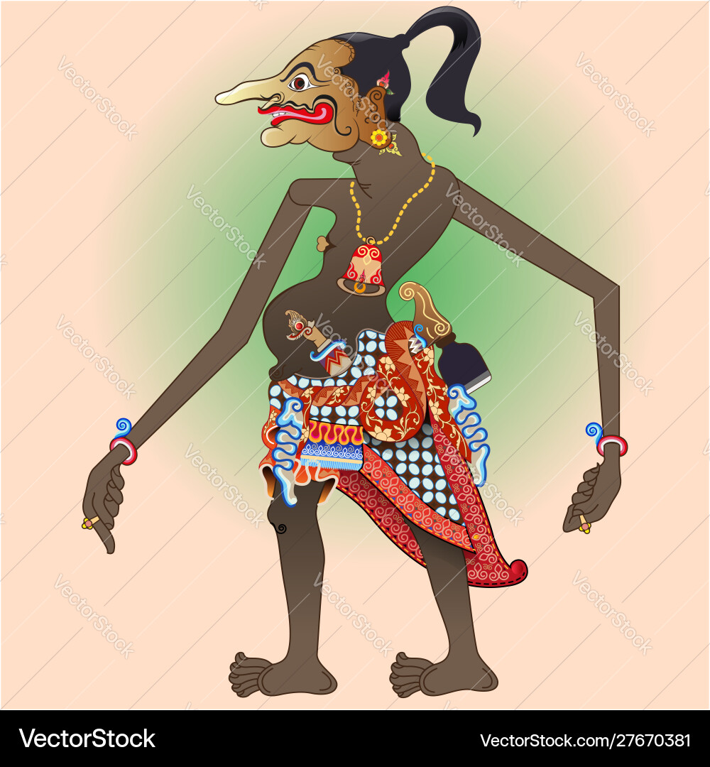 Petruk Shadow Puppet Royalty Free Vector Image