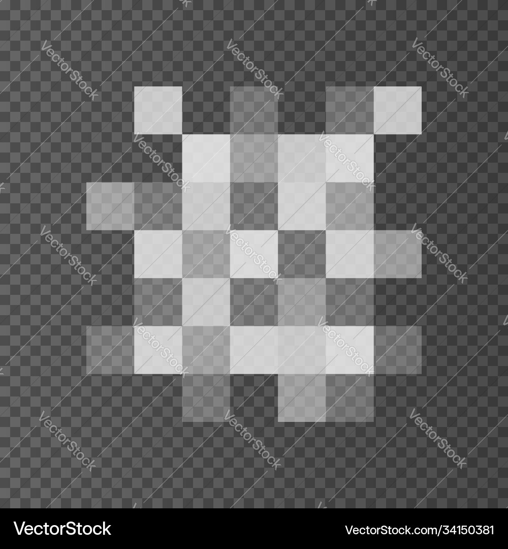 Pixel censored signs isolated on transparent Vector Image