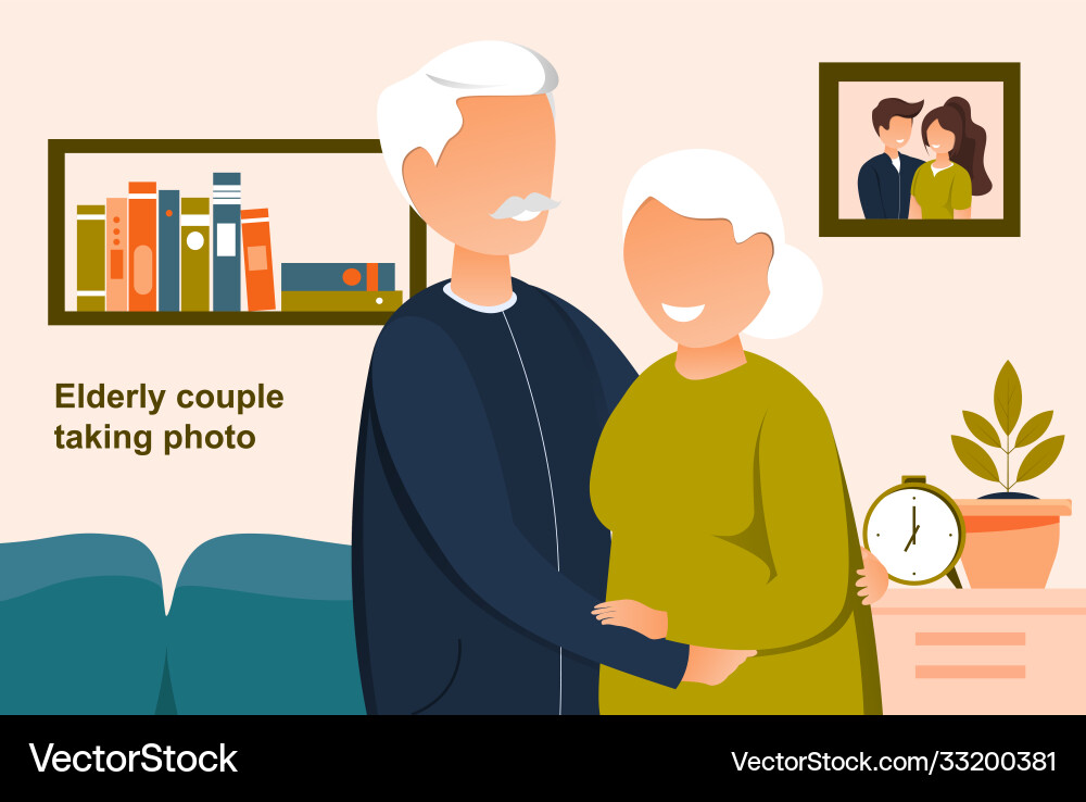 Portrait elderly couple Royalty Free Vector Image