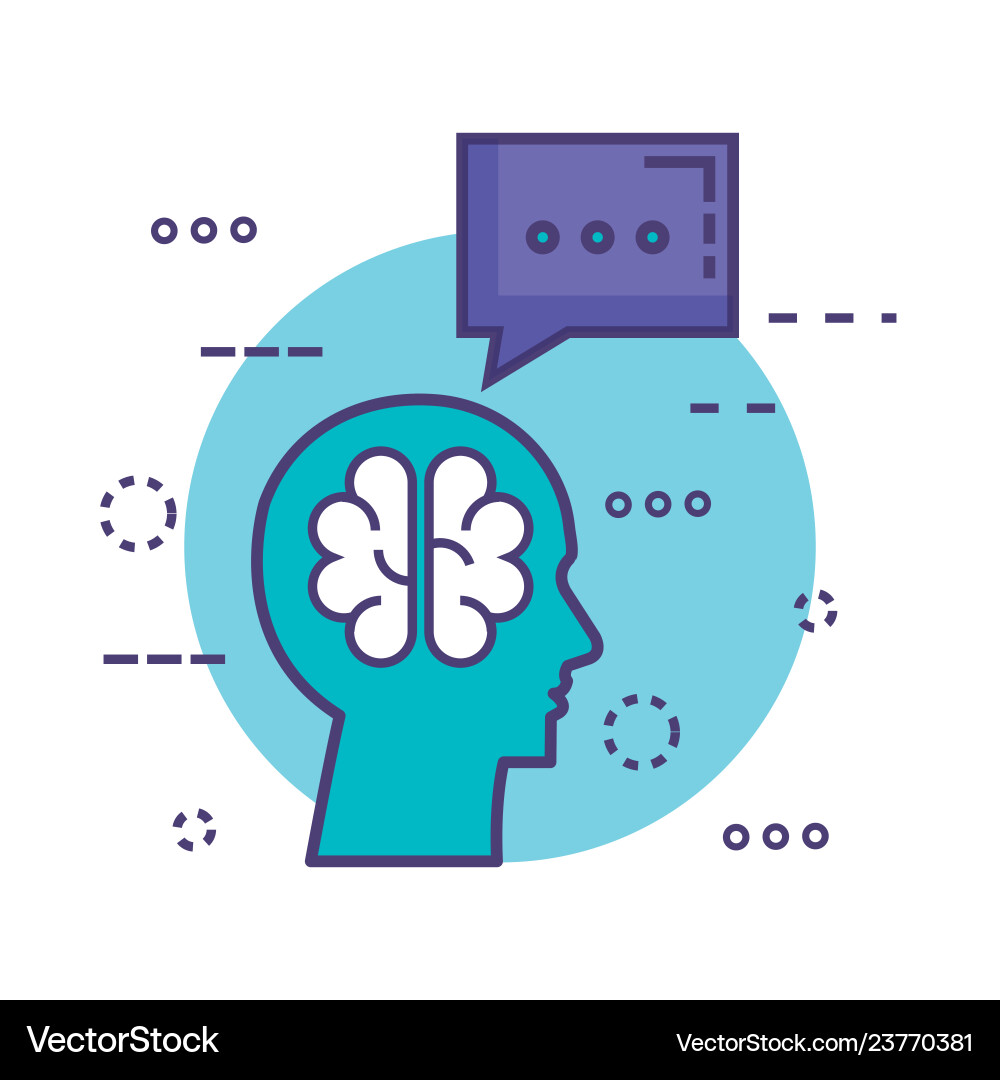 Profile with brain innovation icon Royalty Free Vector Image