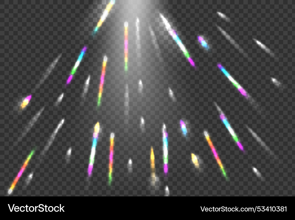 Rainbow angle prism light sun rays Royalty Free Vector Image