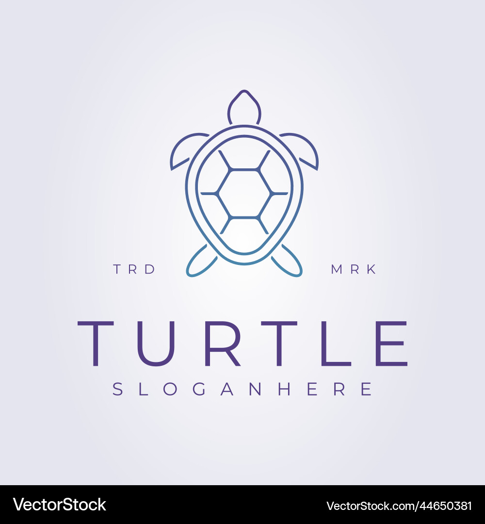 Simplicity line of turtle logo icon template Vector Image