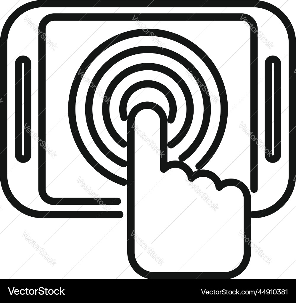 Tablet touch icon outline message service Vector Image