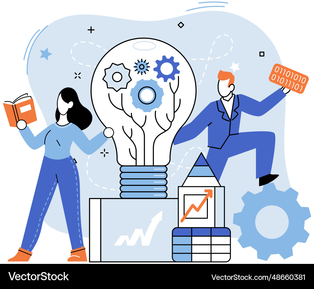Team solving complex problems teamwork Royalty Free Vector Team solving complex problems teamwork Royalty Free Vector