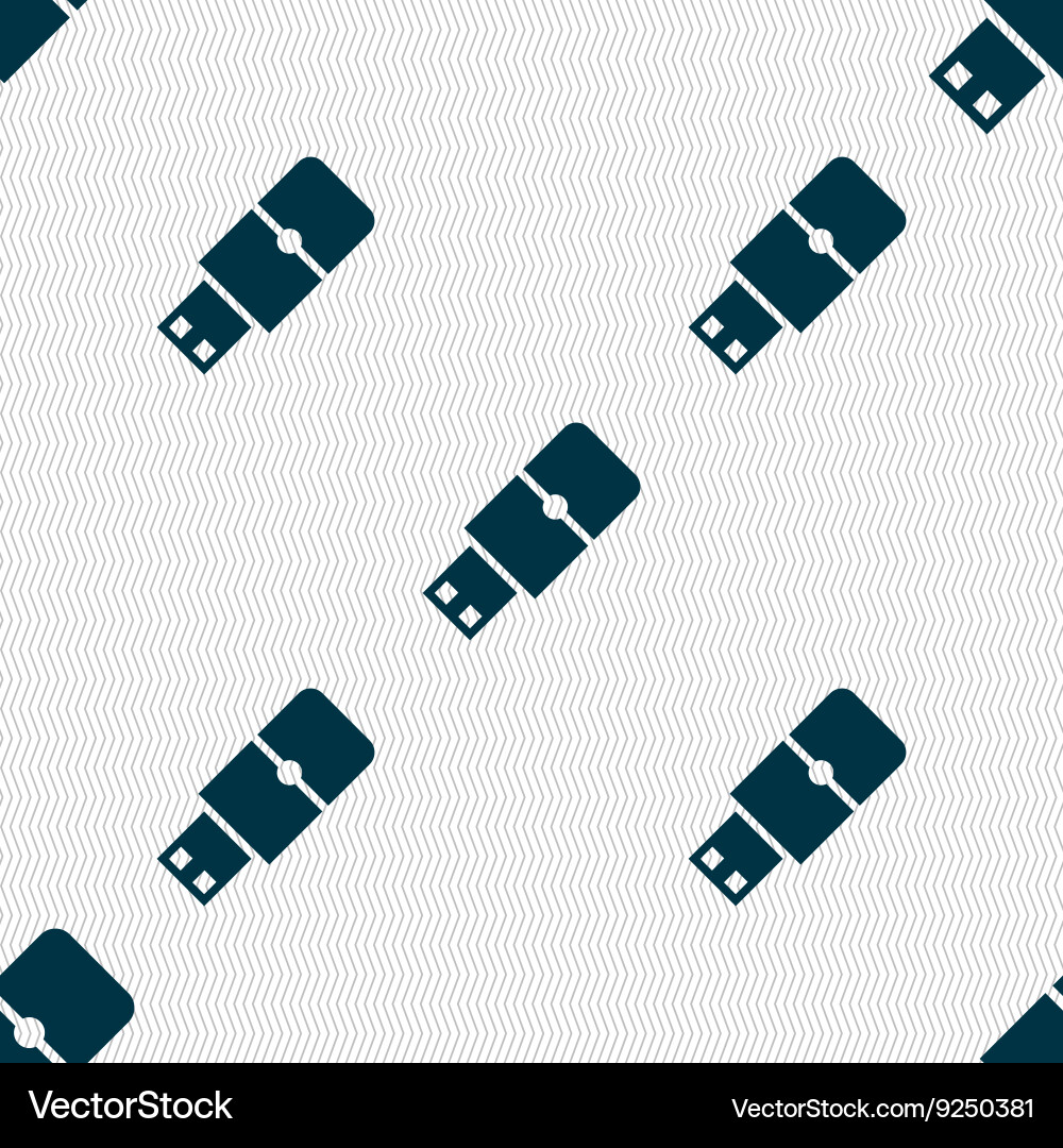 Usb flash icon sign seamless pattern Royalty Free Vector