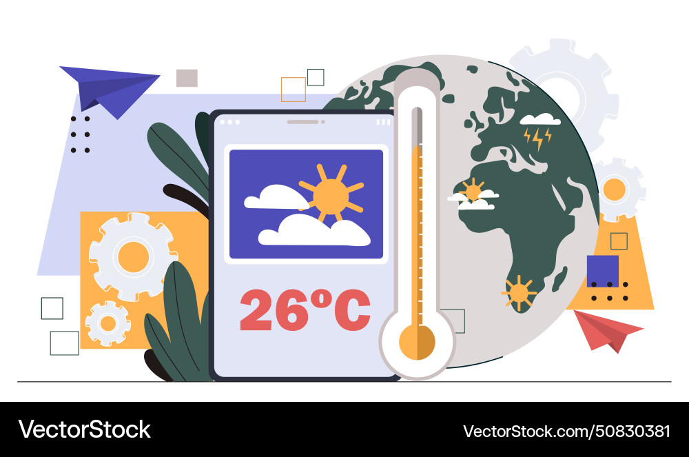 Weather forecast online concept Royalty Free Vector Image
