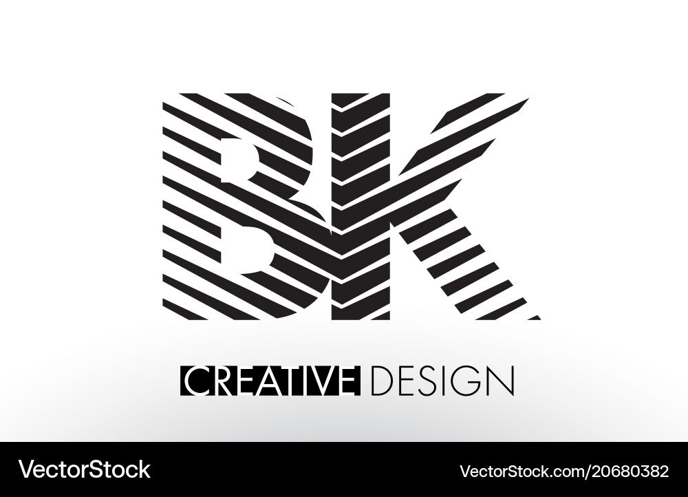 Bk b k lines letter design with creative elegant Vector Image