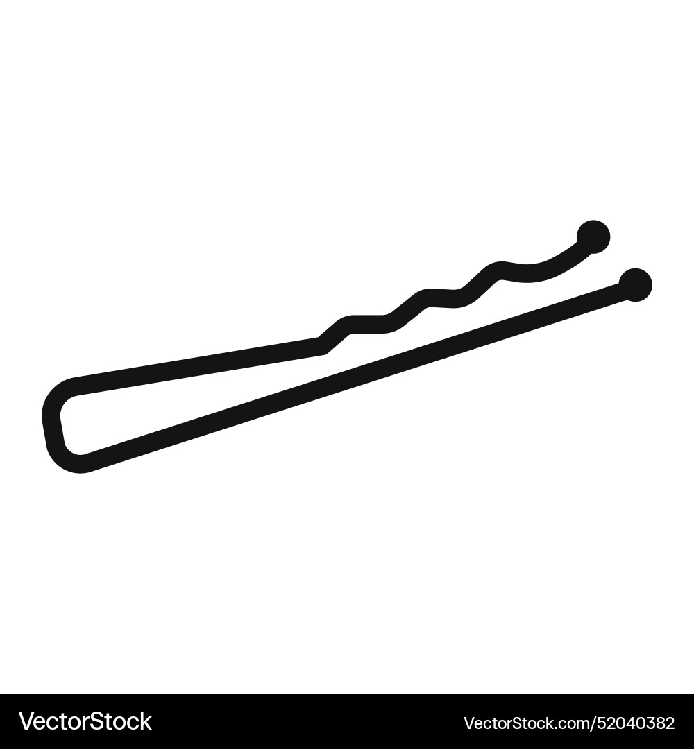Bobby pins icon black and white sign Royalty Free Vector