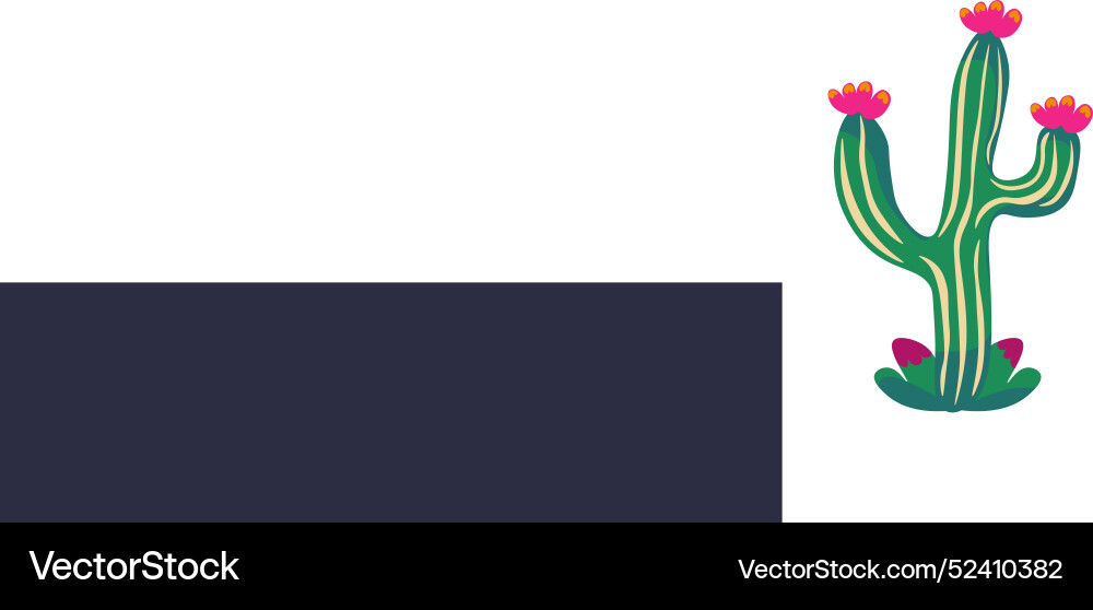 Cactus with pink flowers Royalty Free Vector Image