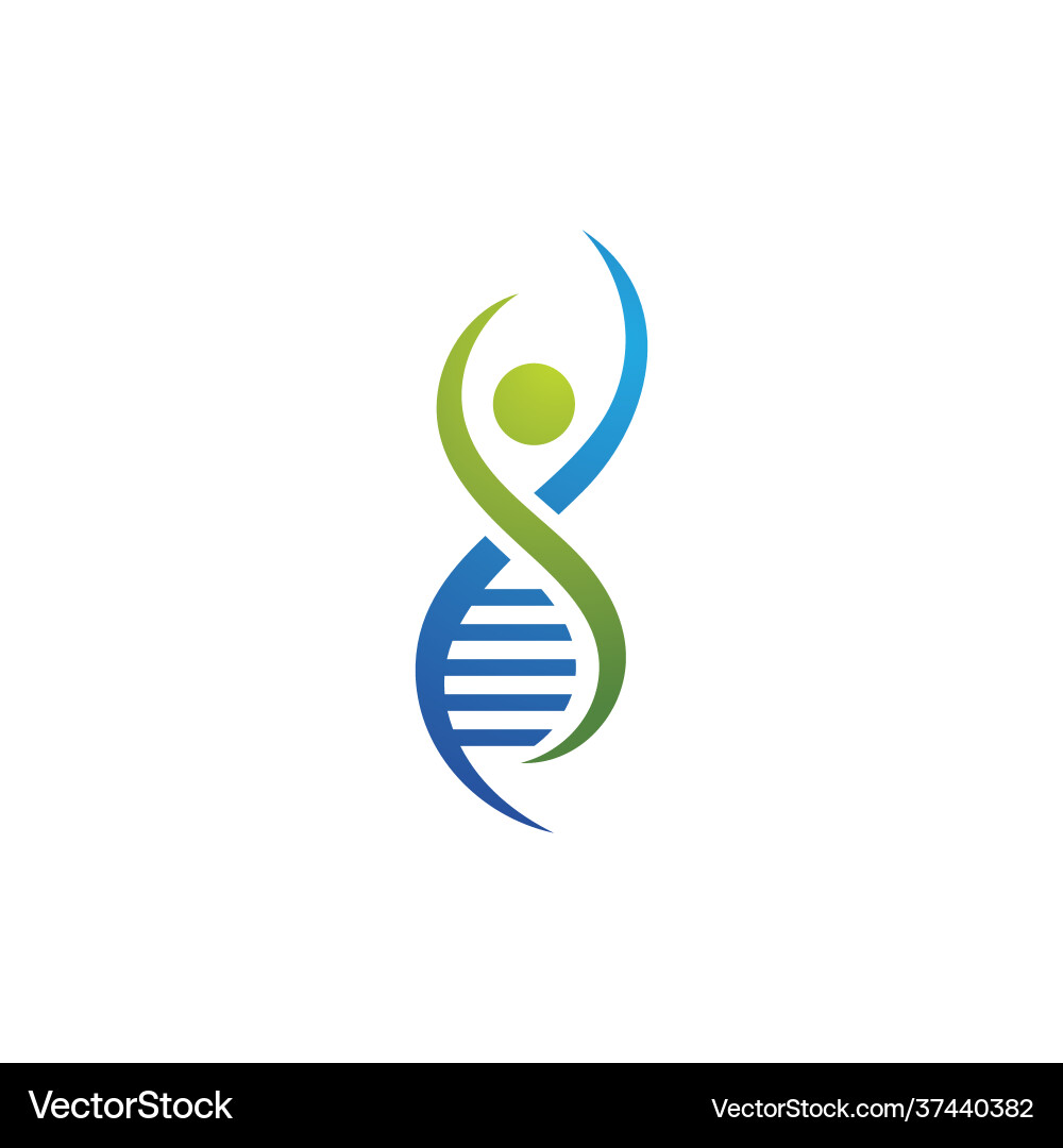 Dna people logo template Royalty Free Vector Image