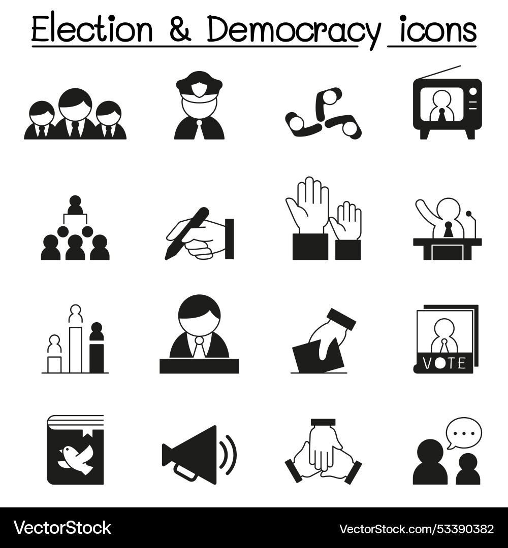 Election democracy icon set Royalty Free Vector Image
