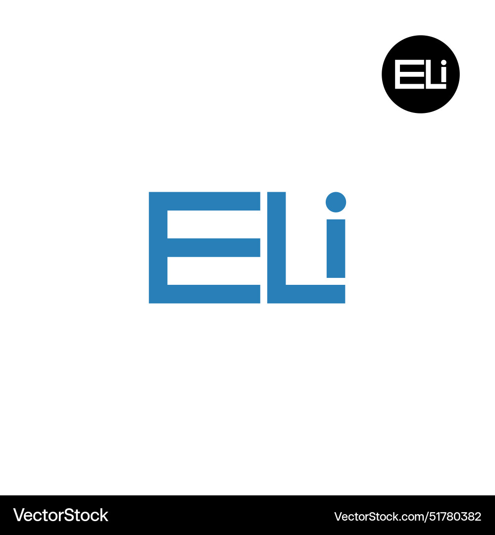 Eli logo letter monogram design Royalty Free Vector Image