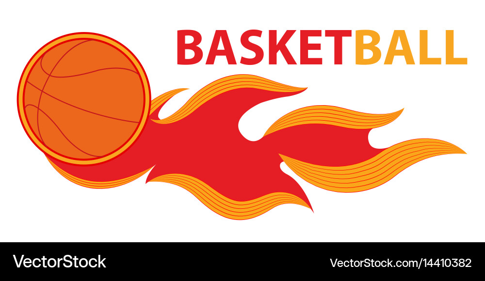 Fiery Basketball Comet Tail Royalty Free Vector Image