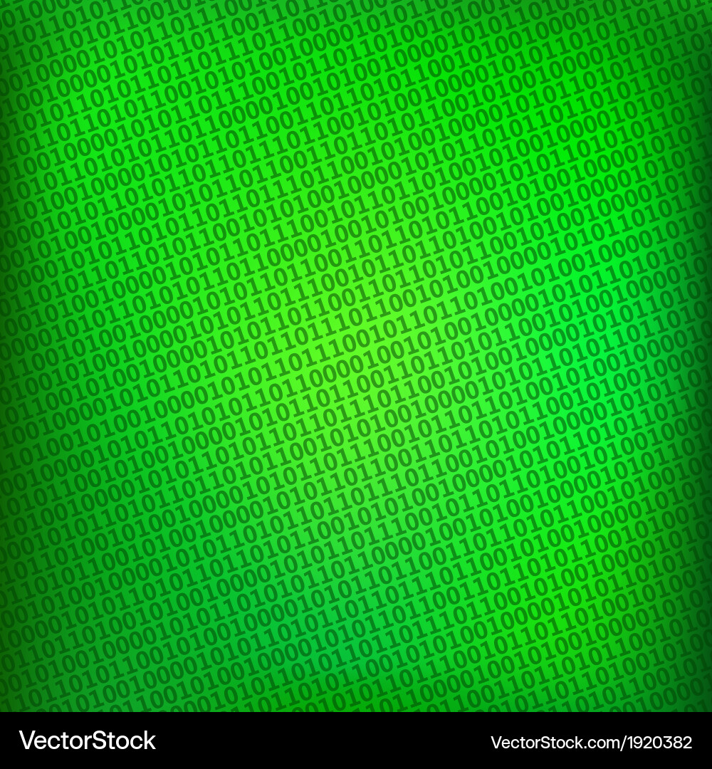 Green background with digital binary matrix Vector Image