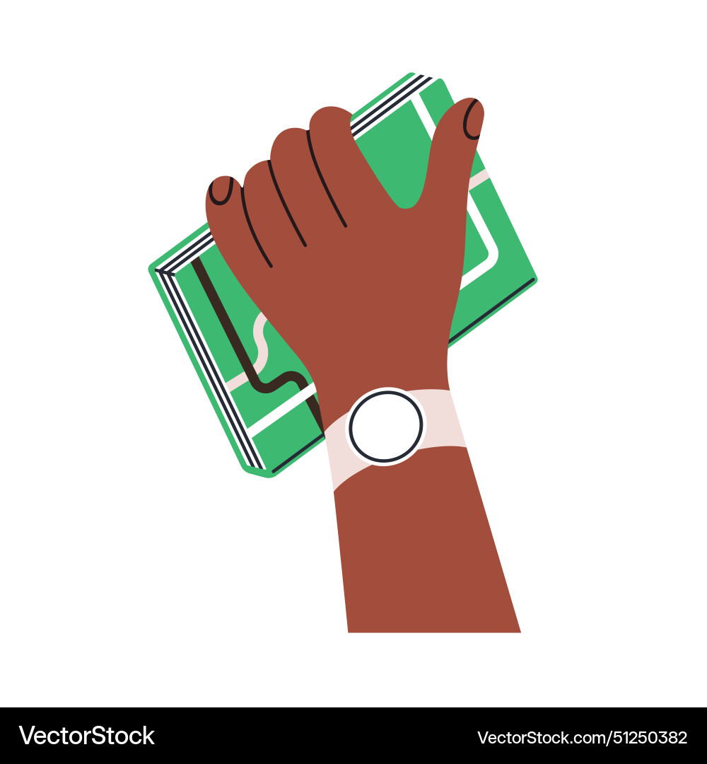 Hand holding book for education reading Royalty Free Vector