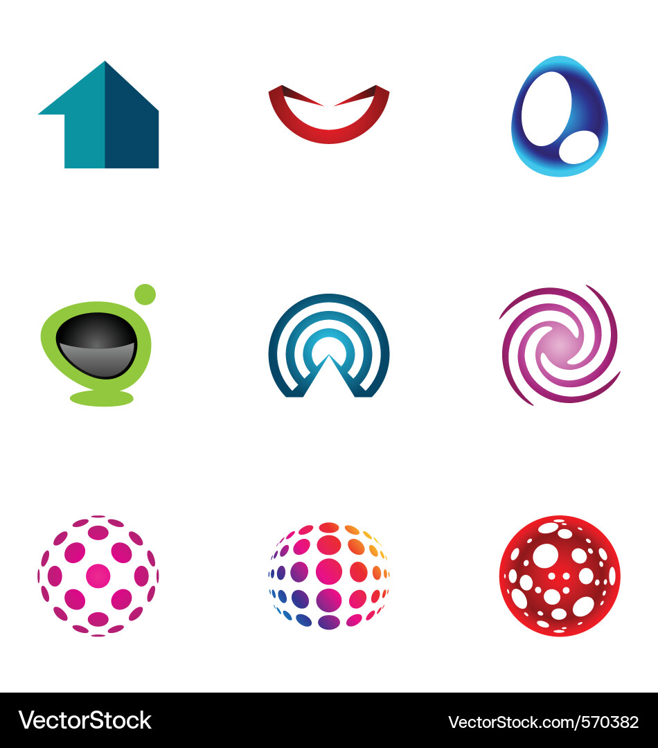 Logo design elements set 49 Royalty Free Vector Image