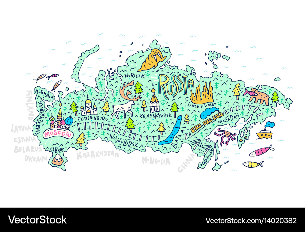 Map of russia Royalty Free Vector Image - VectorStock
