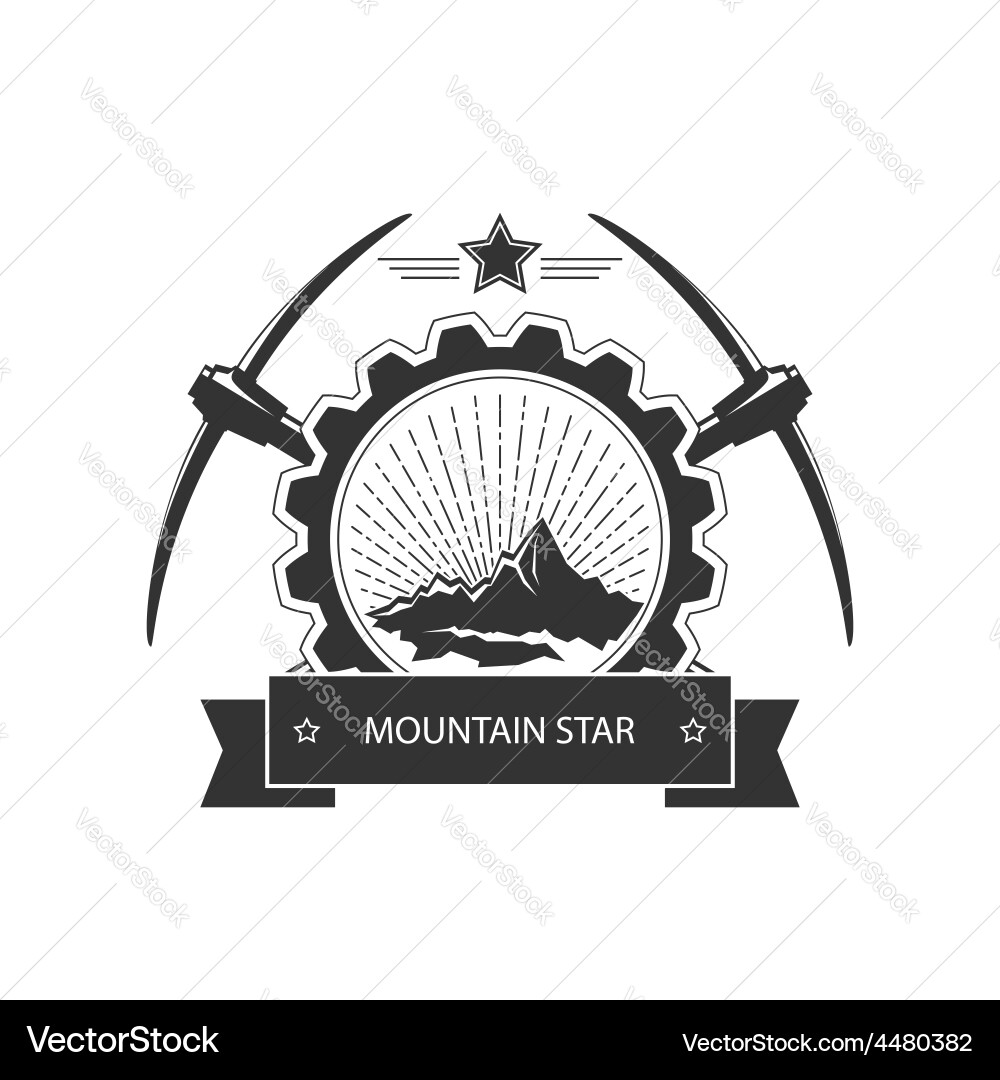Mining Badge Emblem Royalty Free Vector Image - VectorStock