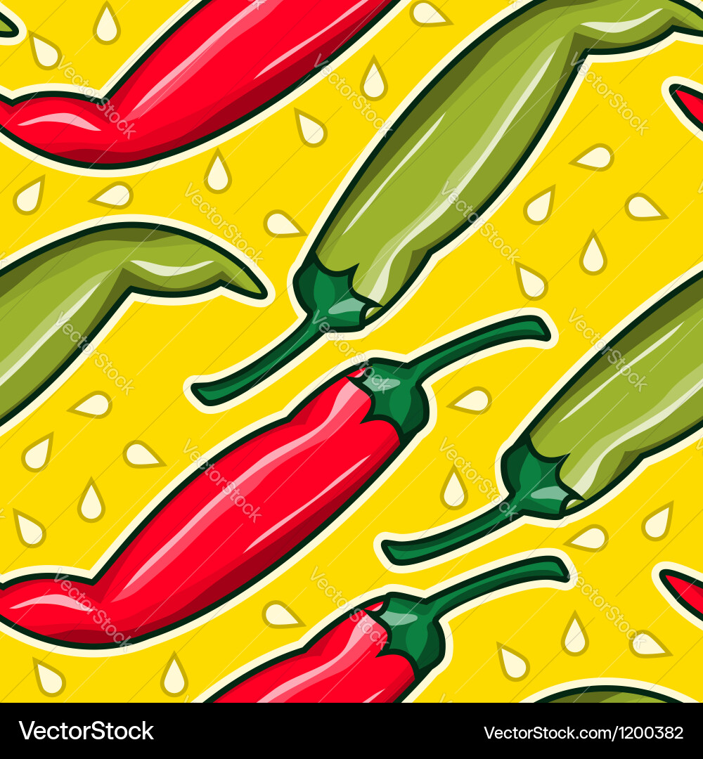 Pepper seamless pattern color background Vector Image