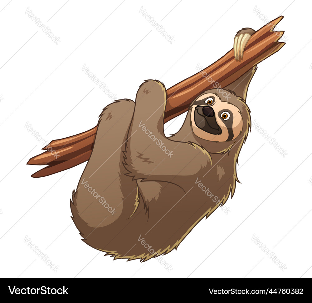 Sloth cartoon animal Royalty Free Vector Image