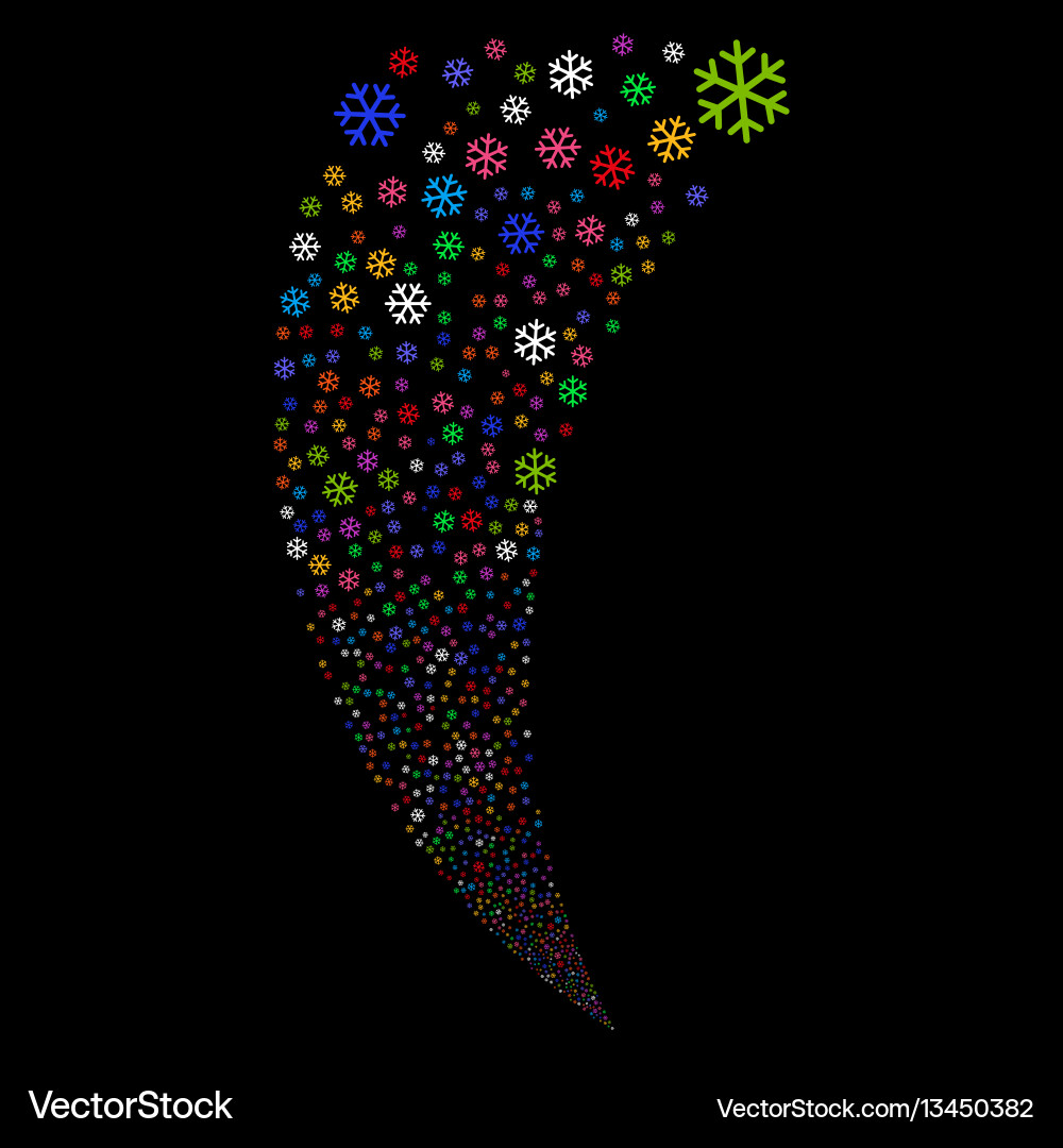 Snowflake random stream Royalty Free Vector Image