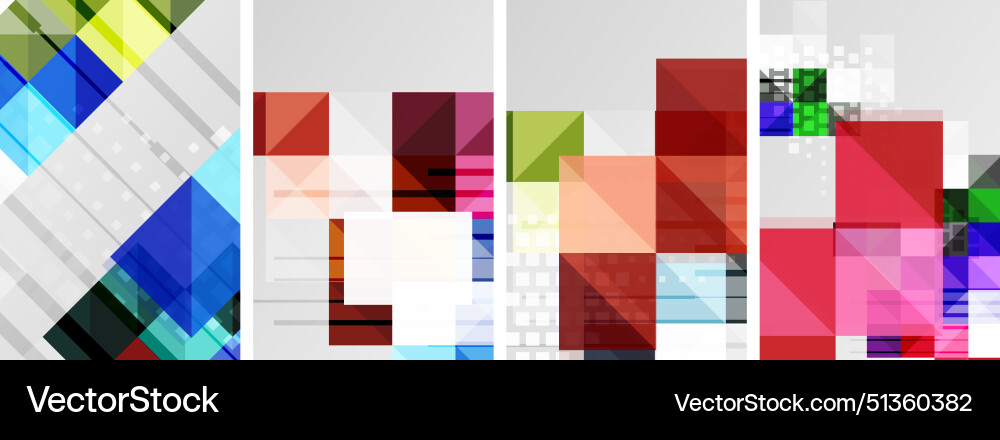 Square abstract poster set Royalty Free Vector Image