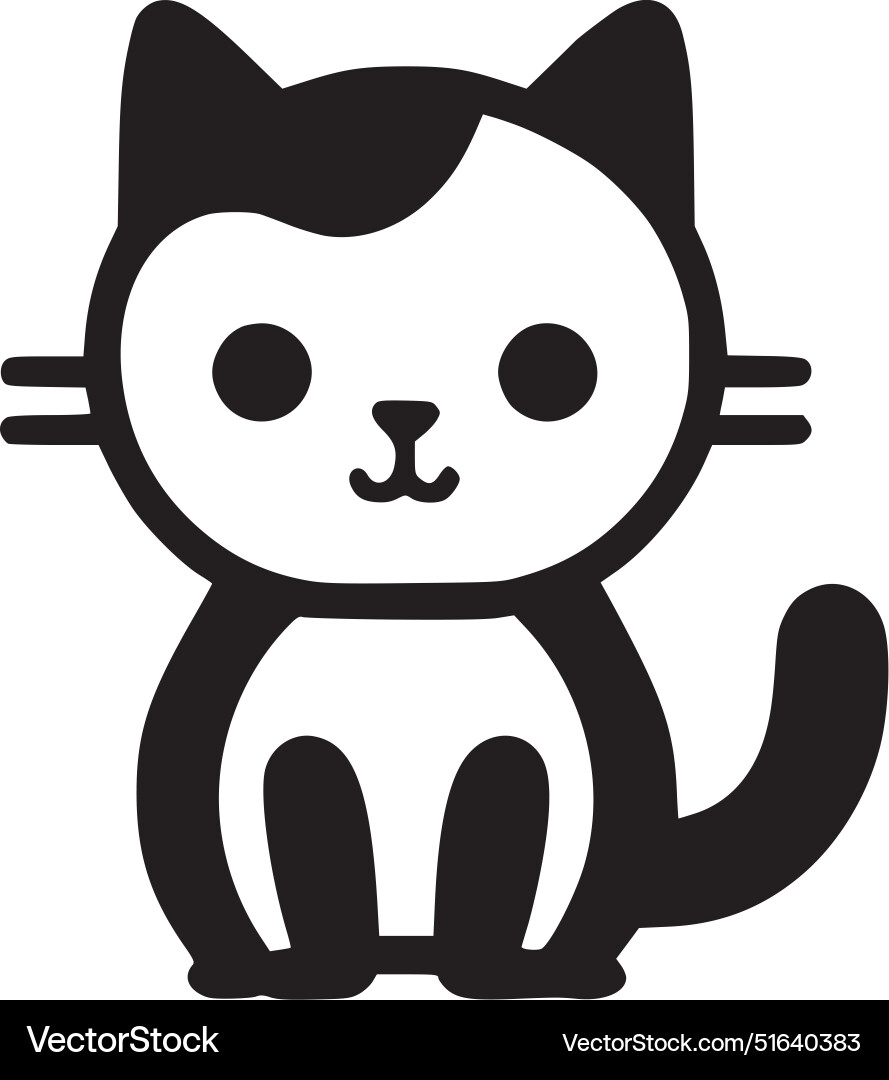 Cat - minimalist and flat logo Royalty Free Vector Image