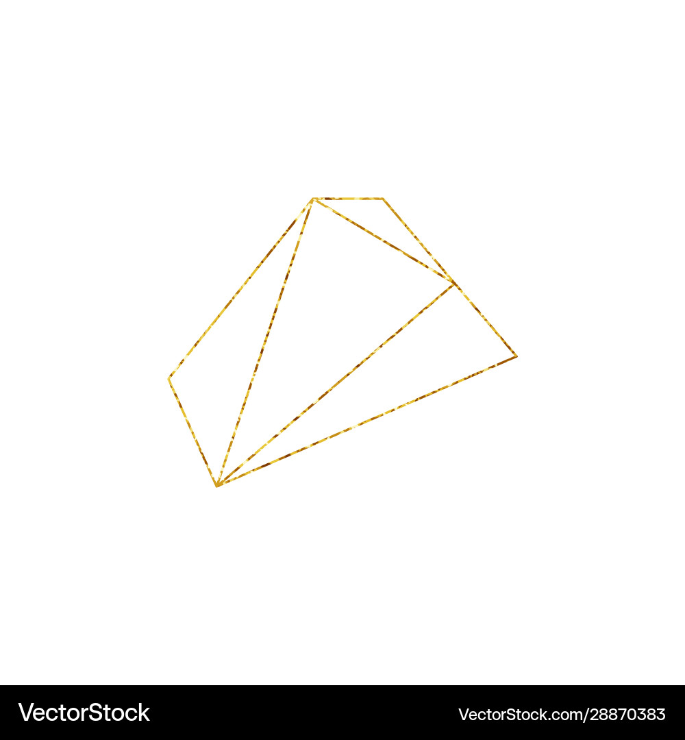 Gold geometric crystal frame with detailed Vector Image