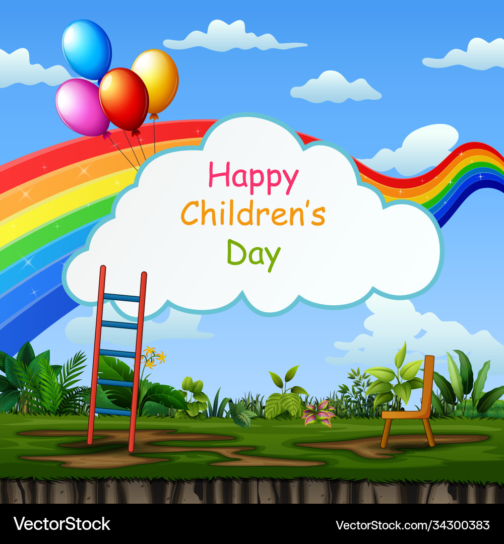 Happy children day template background – Royalty-Free Vector | VectorStock