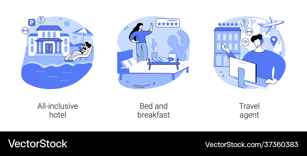 Hospitality resort abstract concept Royalty Free Vector