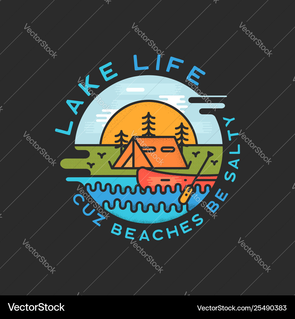 Lake life logo design modern liquid dynamic style Vector Image