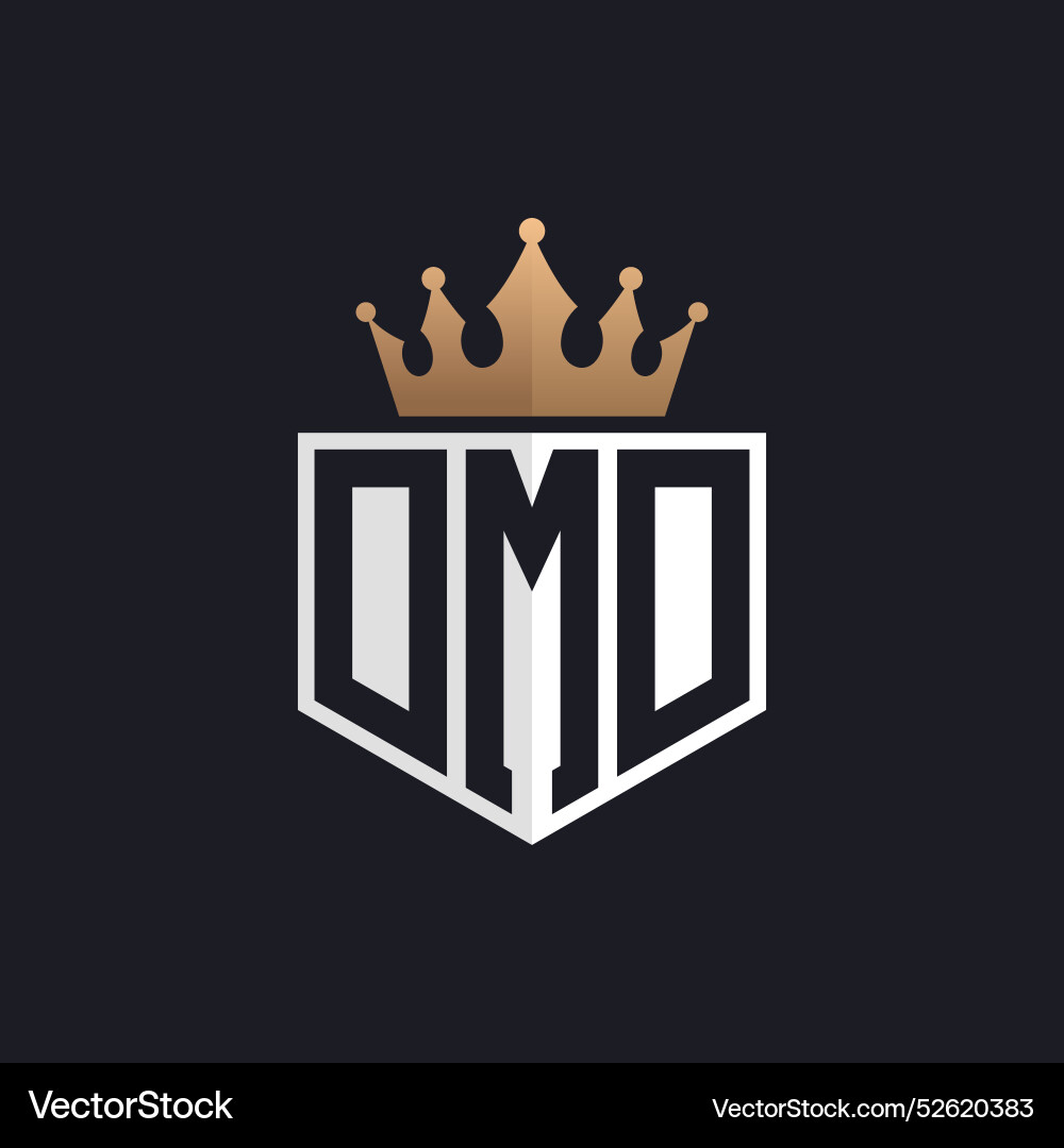 Luxury dmd logo with crown elegant initials Vector Image