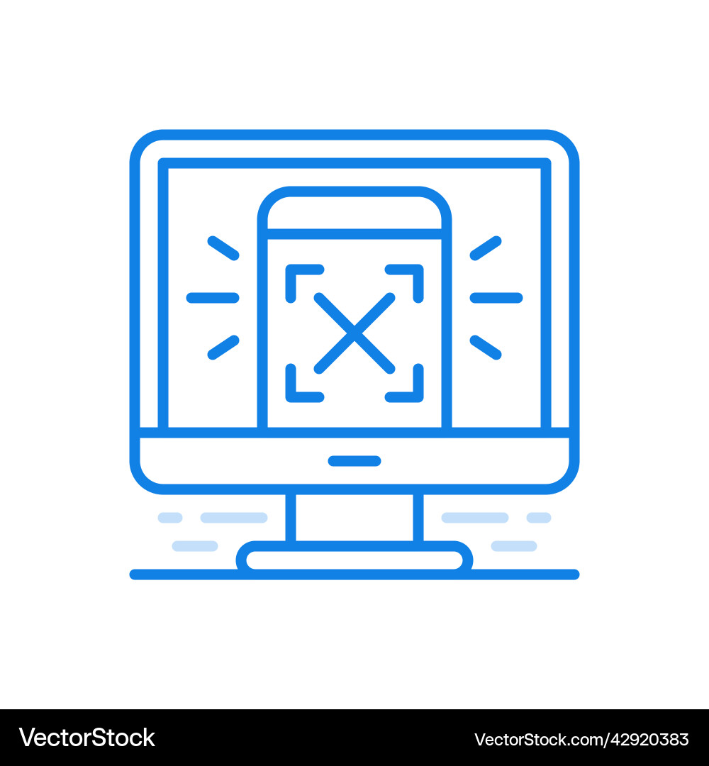 Online smart device authorization line icon Vector Image