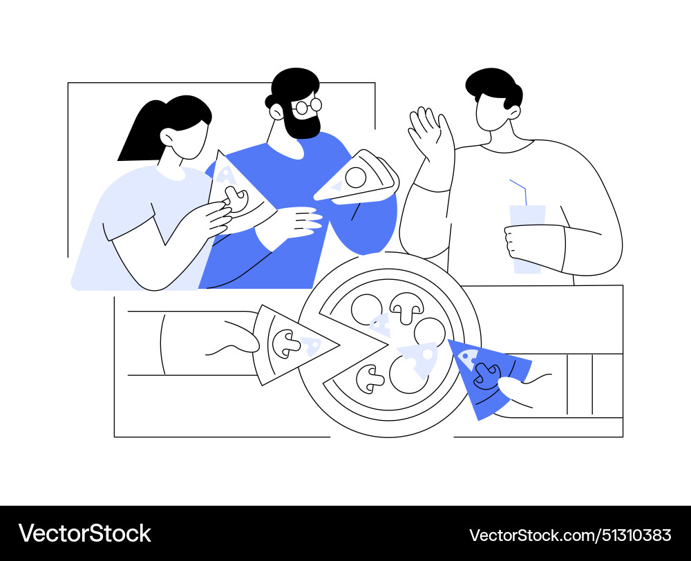 Pizza party isolated cartoon Royalty Free Vector Image