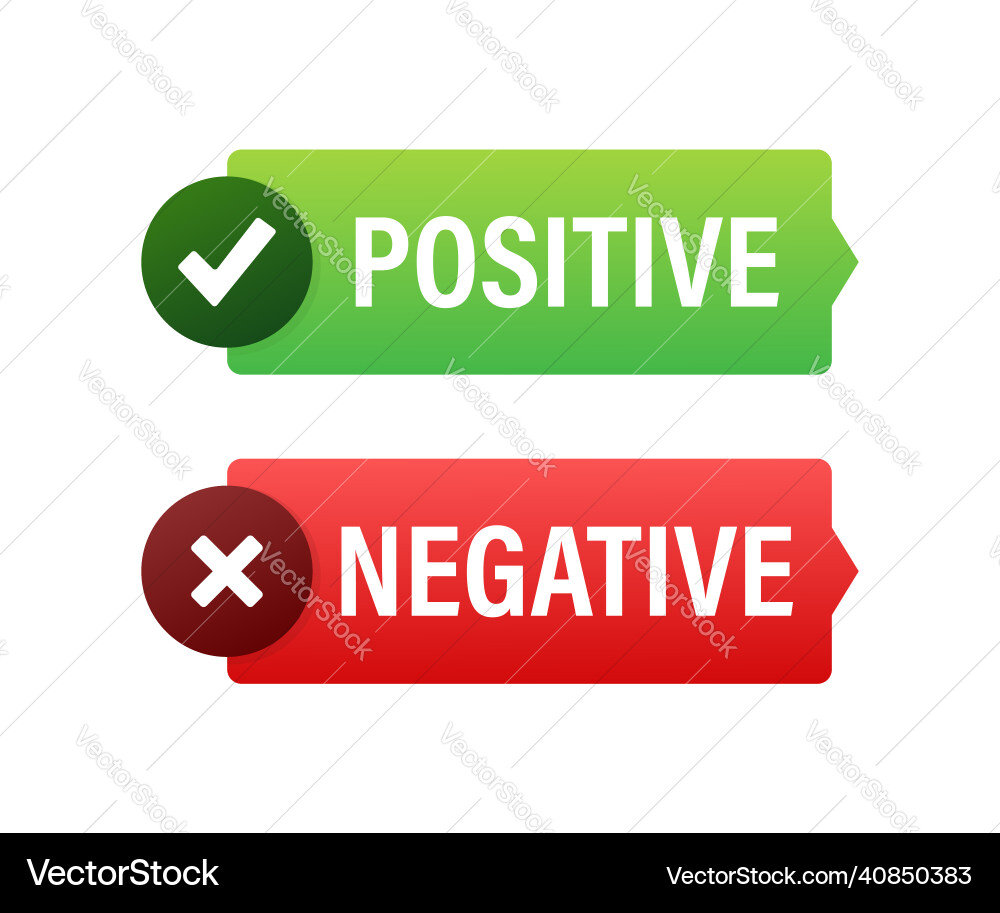 Positive and negative stamp for concept design Vector Image