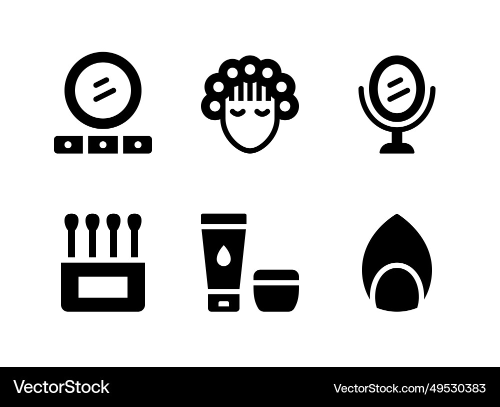 Simple set of cosmetic solid icons Royalty Free Vector Image
